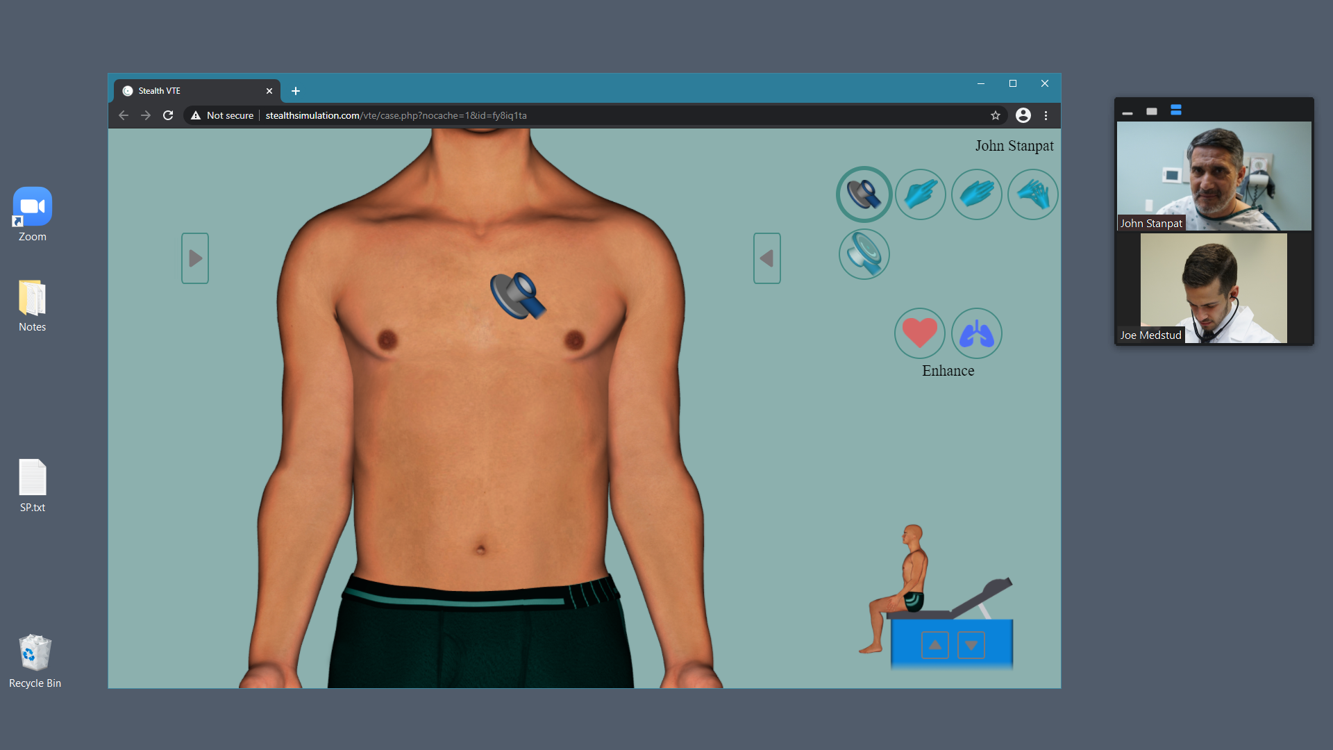 Virtual Tele-Examination – Stealth Simulation